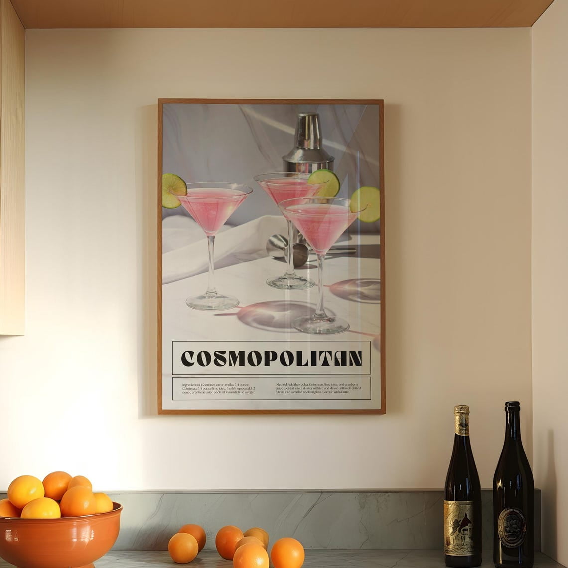 DOPAPRINT Cosmopolitan Decor, Cocktail Recipe Print, Bar Cart Decor ...