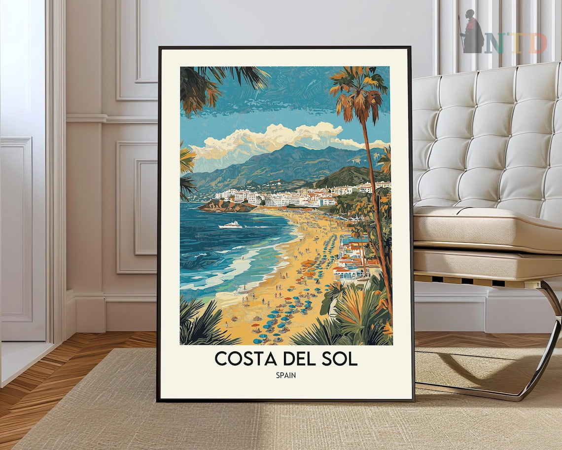 DOPAPRINT Costa Del Sol Poster, Costa Del Sol Travel Print, Spain ...