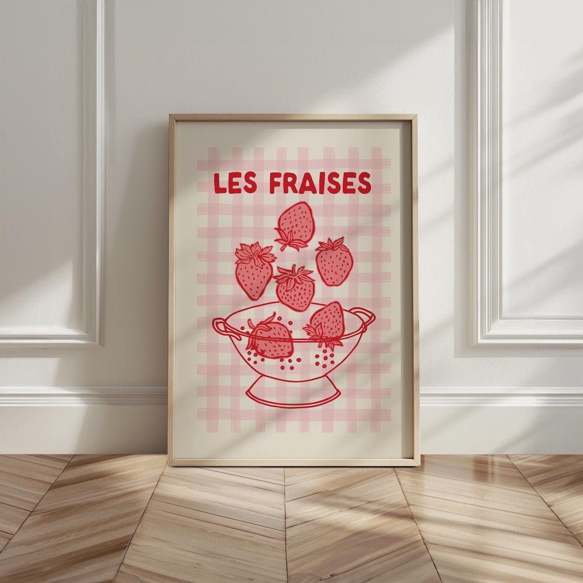 DOPAPRINT Cottagecore Strawberry Print Vintage Kitchen Decor, Pink ...