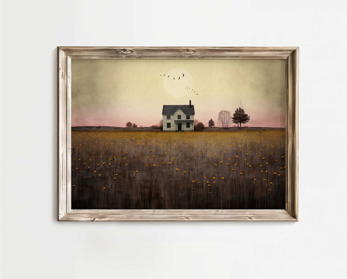 DOPAPRINT Country House Print, Countryside Wall Art, Farmhouse Home ...