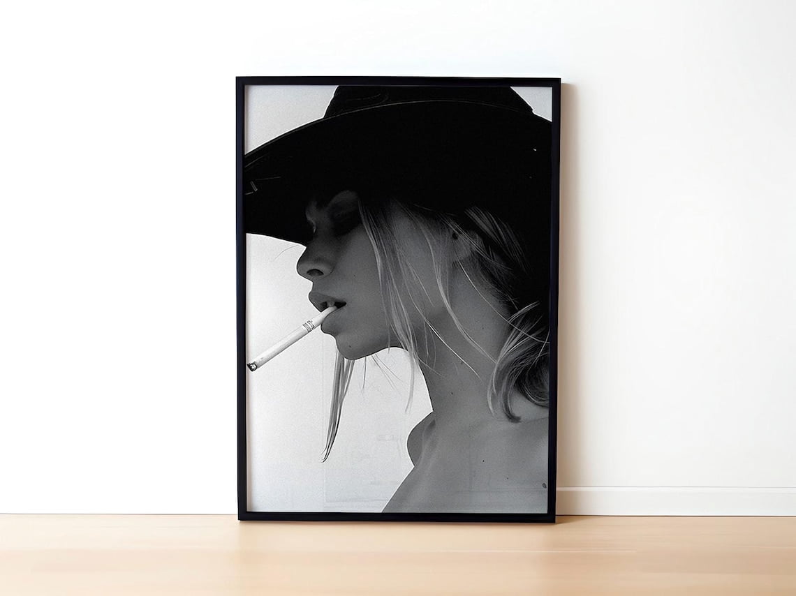 DOPAPRINT Cowgirl Art Print, Western , Modern Black And White, Trendy ...