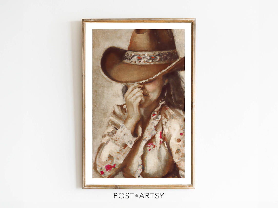 DOPAPRINT Cowgirl Bathroom Print Western Wall Art Cowgirl Painting ...