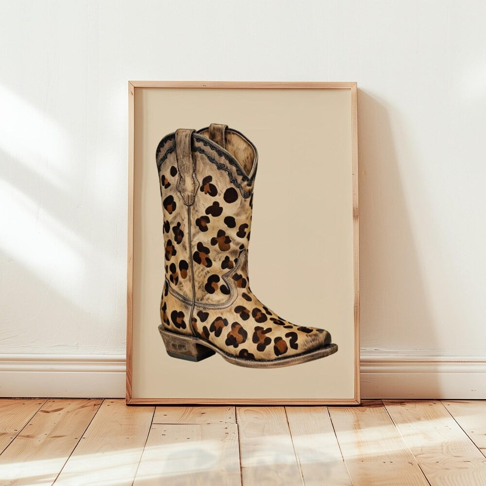 DOPAPRINT Cowgirl Boots Print Leo.Pard Cowboy Boot Wall Art Western ...