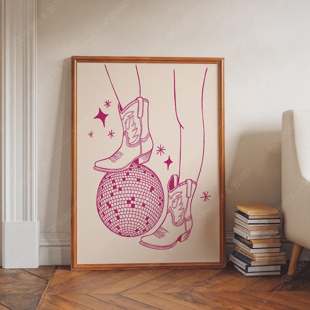 DOPAPRINT, Cowgirl Disco Art Print, Art, Disco Cowgirl Poster, Western ...