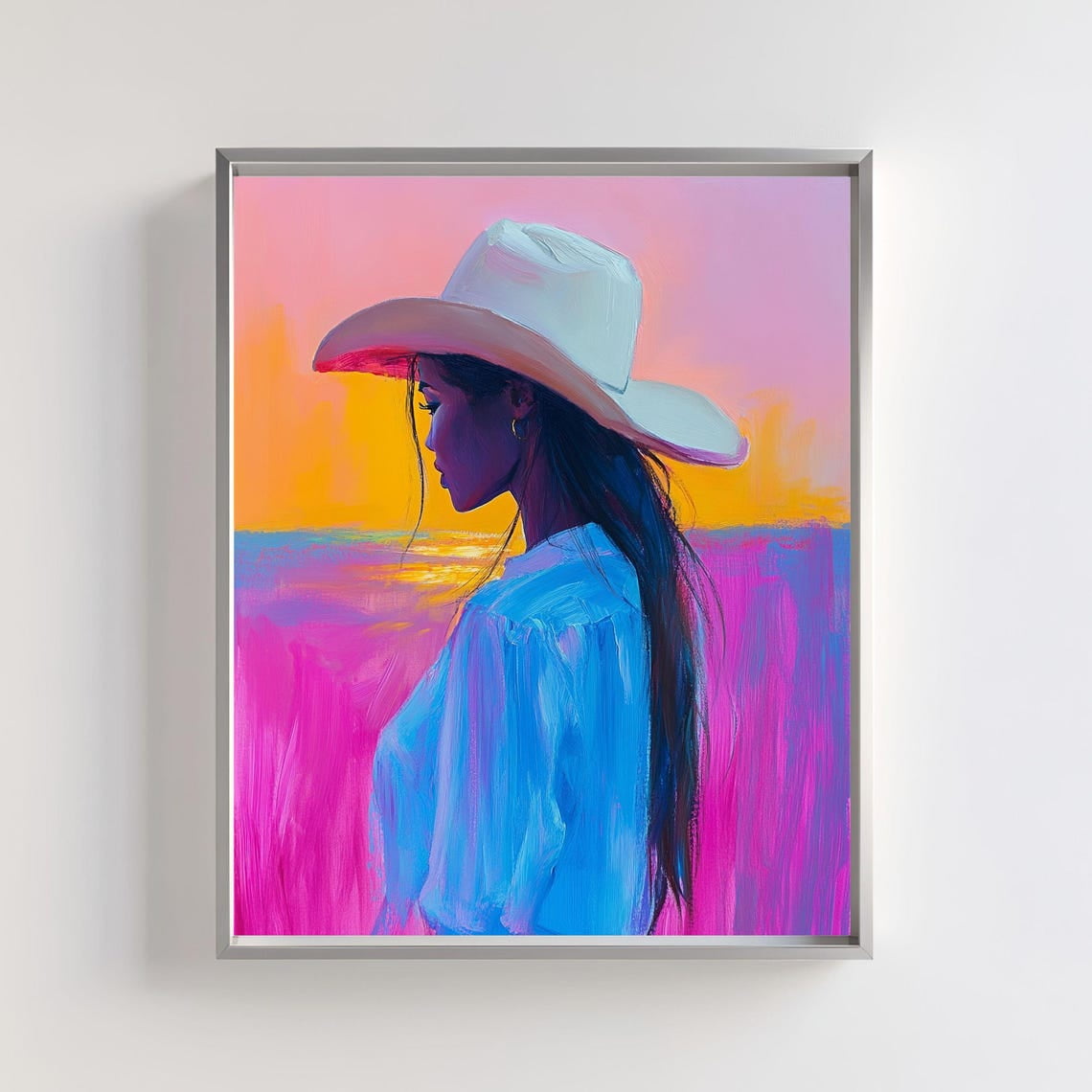 DOPAPRINT Cowgirl Wall Art, Western Print, Sunset Cowgirl Decor With ...