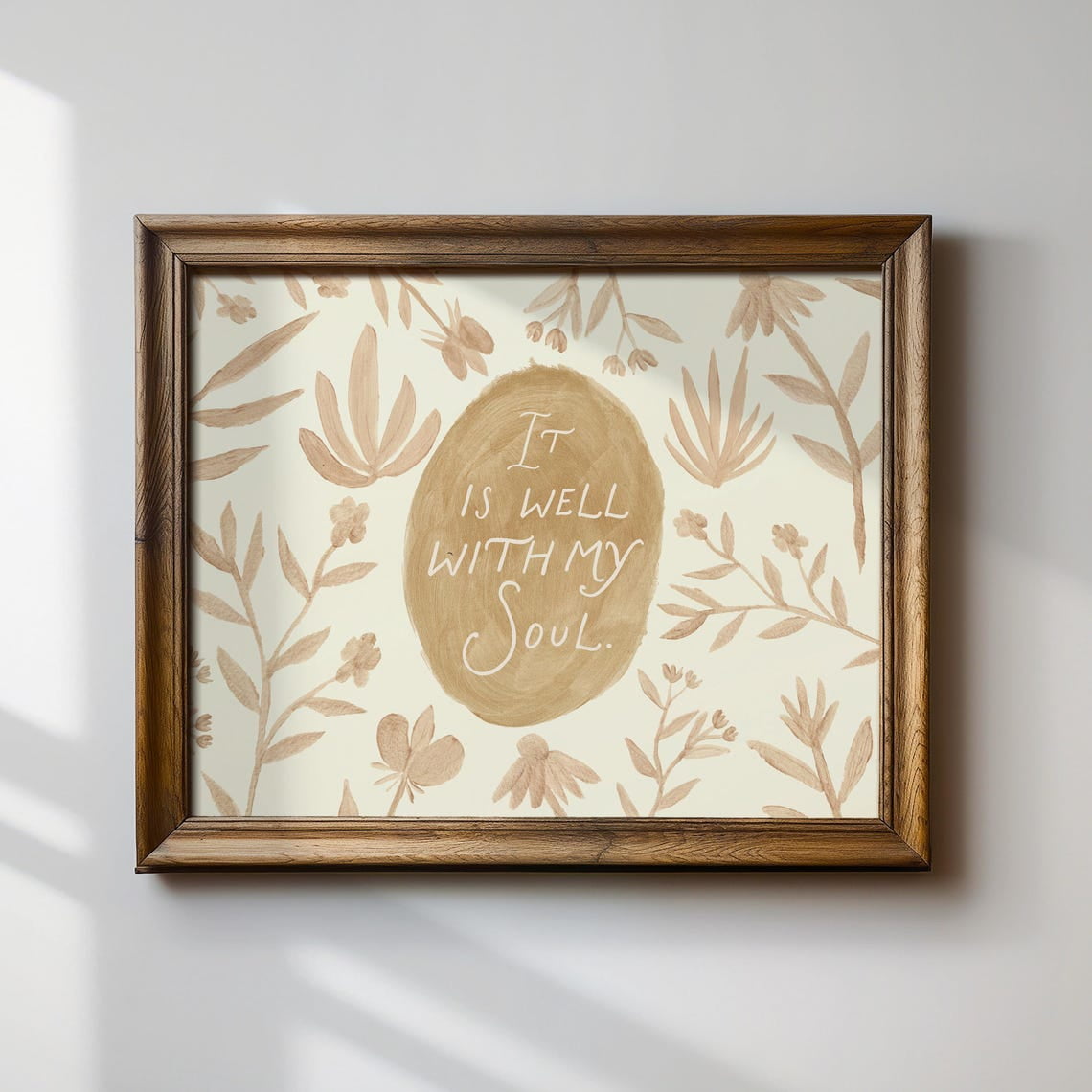 DOPAPRINT Cream Watercolor It Is Well With My Soul Horizontal Print ...