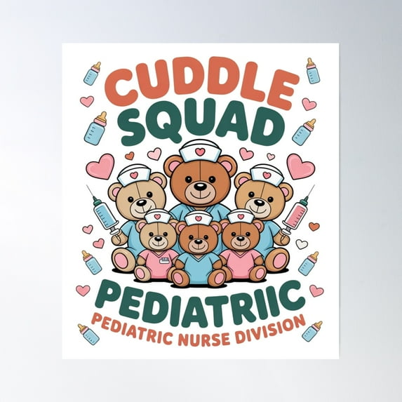DOPAPRINT Cuddle Squad Pediatric Nurse Division Cute Teddy Bear Nurse ...