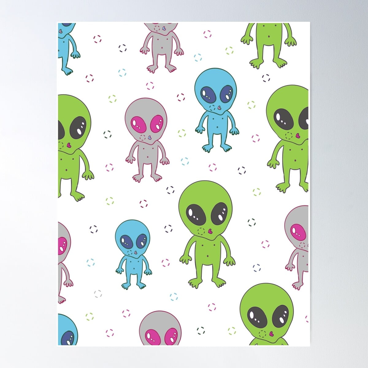 DOPAPRINT Cute Aliens Poster Wall Art, Modern Wall Decor NO FRAMED ...