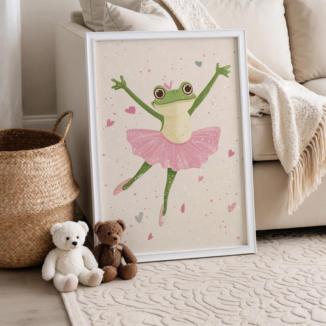 DOPAPRINT Cute Ballet Frog Print, Frog Ballerina Nursery Decor, Nursery ...