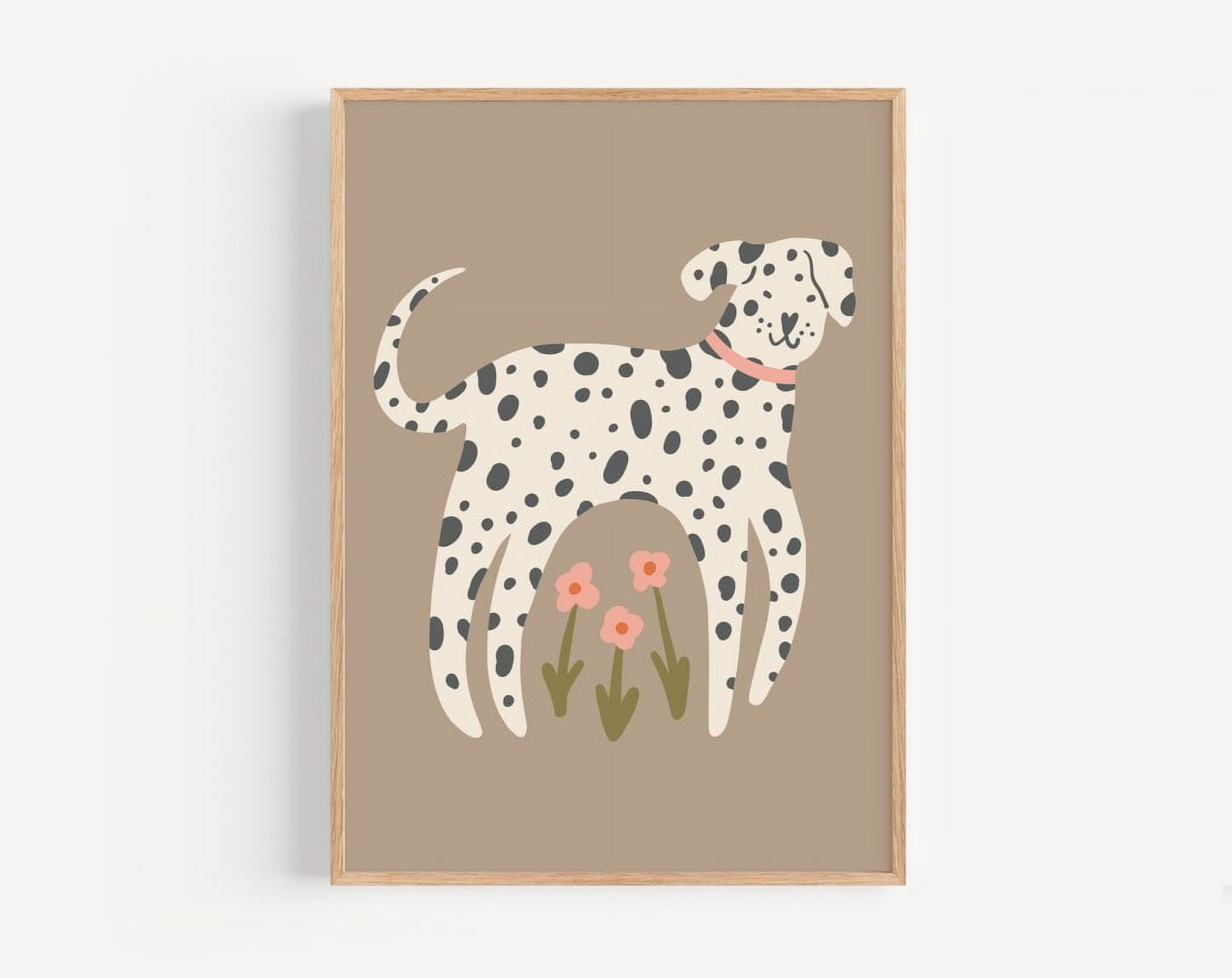 DOPAPRINT Cute Dalmatian Print, Boho Kids Wall Art, Whimsical Dog ...