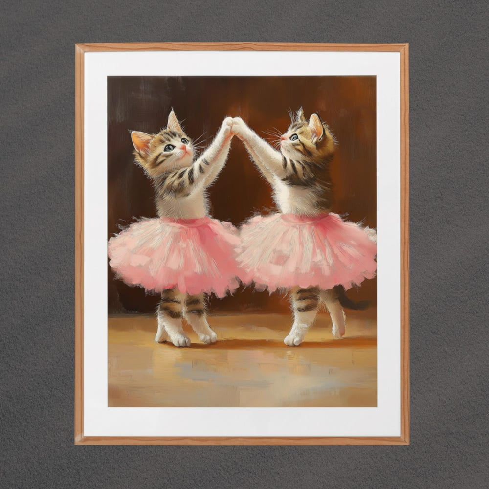 DOPAPRINT Cute Kittens Ballerina Wall Art, Cute Ballet Printable Art ...