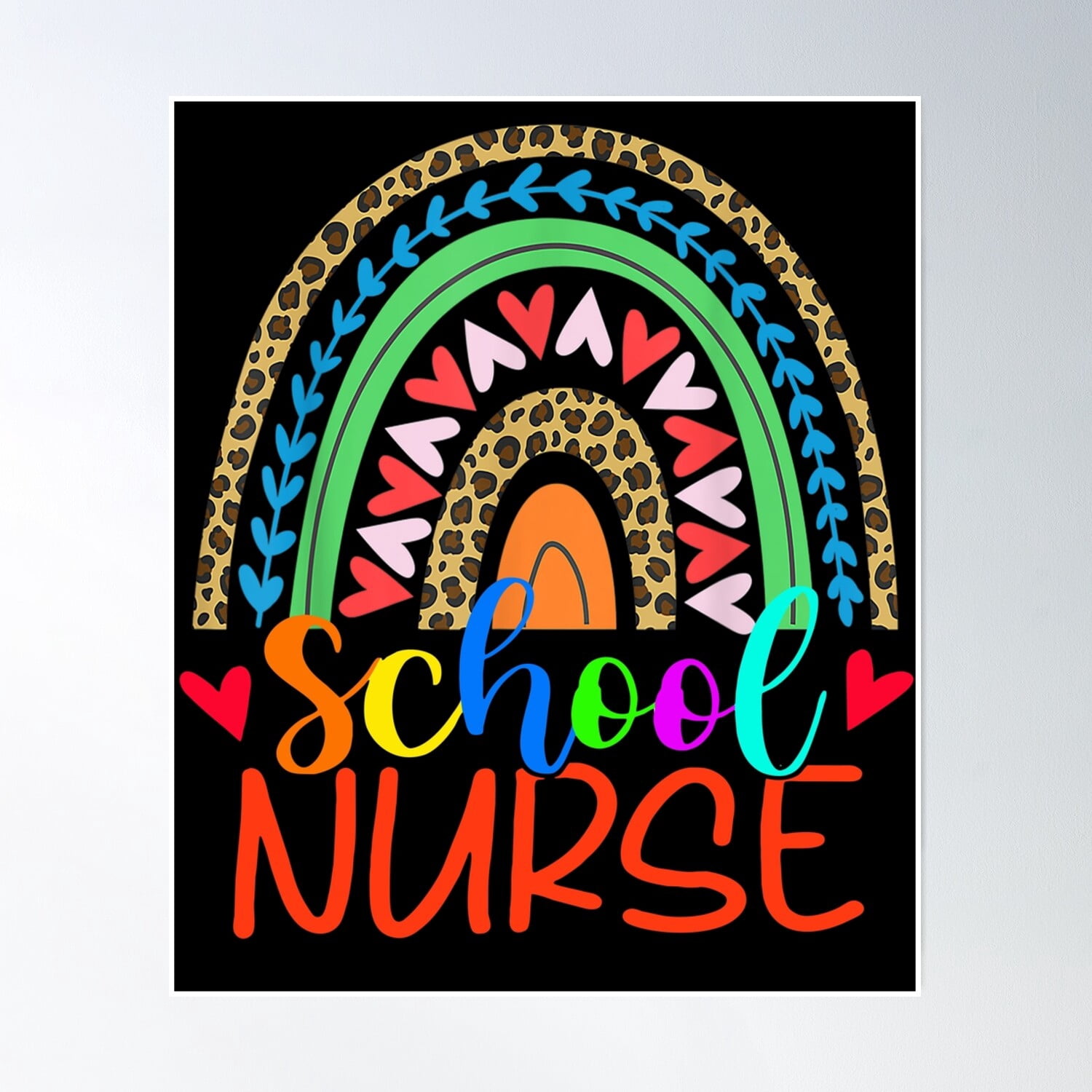 DOPAPRINT Cute Rainbow Leo.pard Print School Nurse Back To School ...
