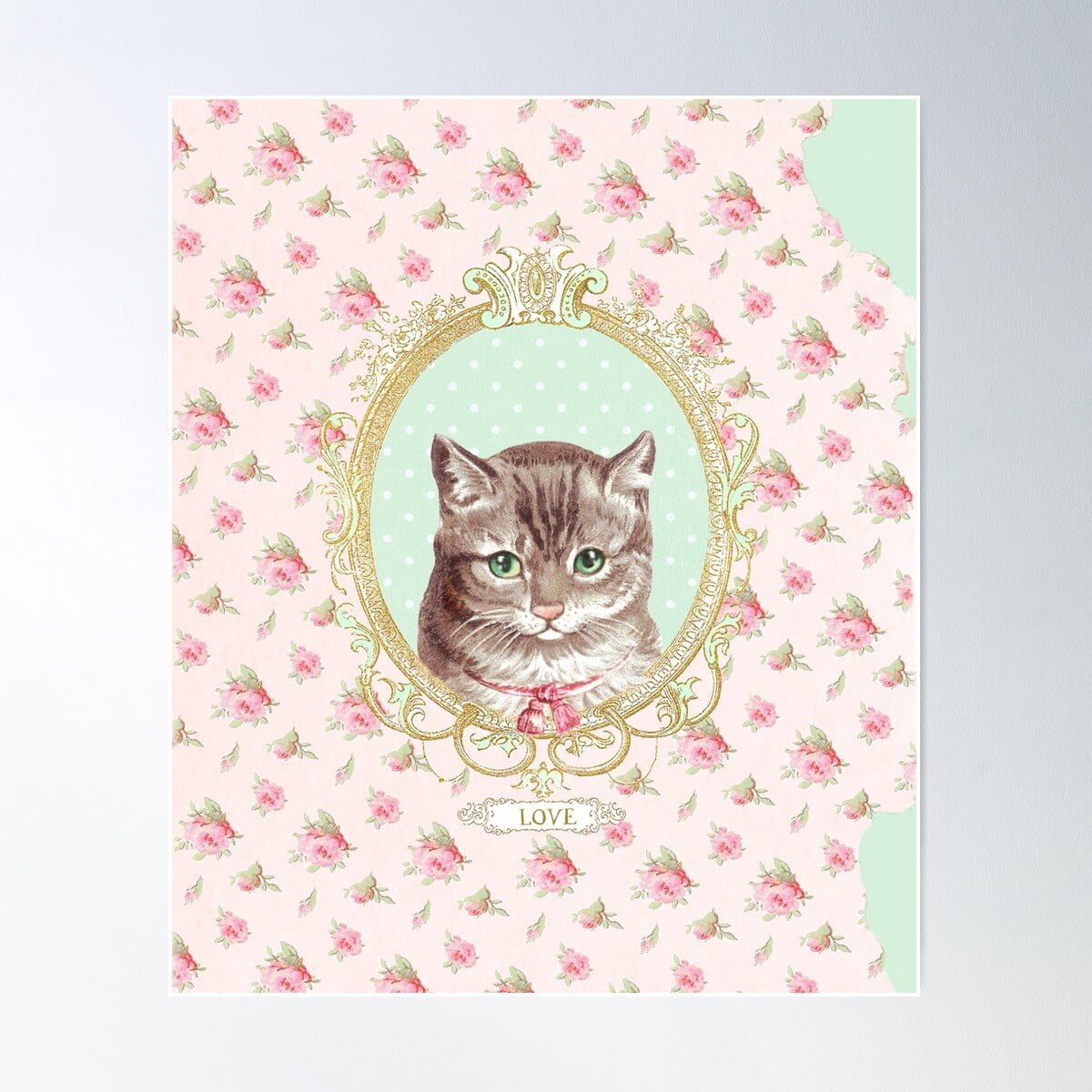 DOPAPRINT Cute Tabby Cat, Love Poster Wall Art, Modern Wall Decor NO ...