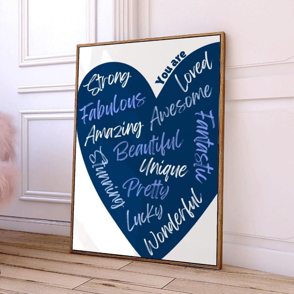 DOPAPRINT Daily Affirmation Wall Art You Are Amazing Print Navy Blue ...