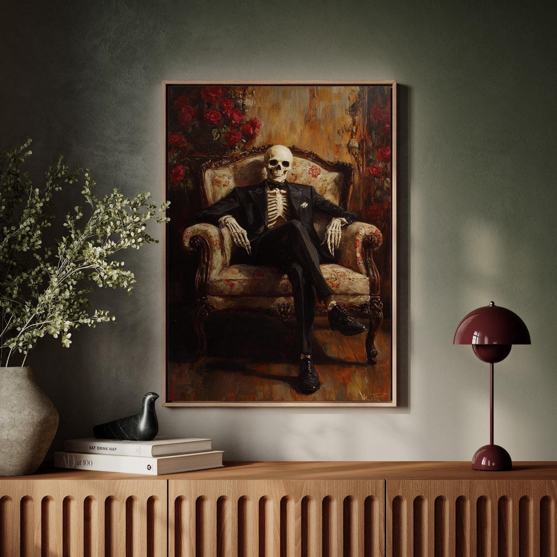 DOPAPRINT Dapper Skeleton Wall Art - Gothic Victorian Elegance With ...
