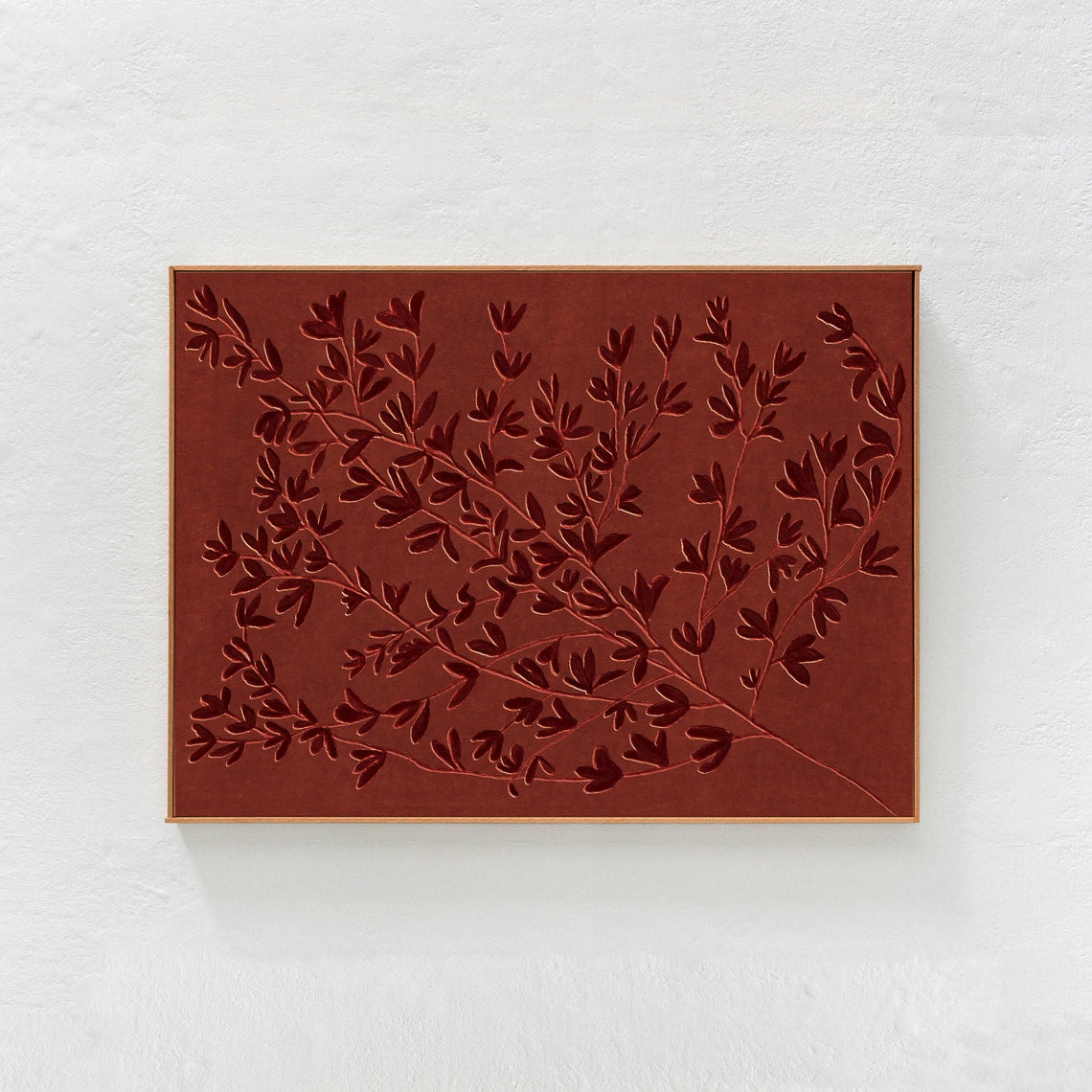 DOPAPRINT Dark Rust Orange Wall Art, Horizontal Print For Living Room ...