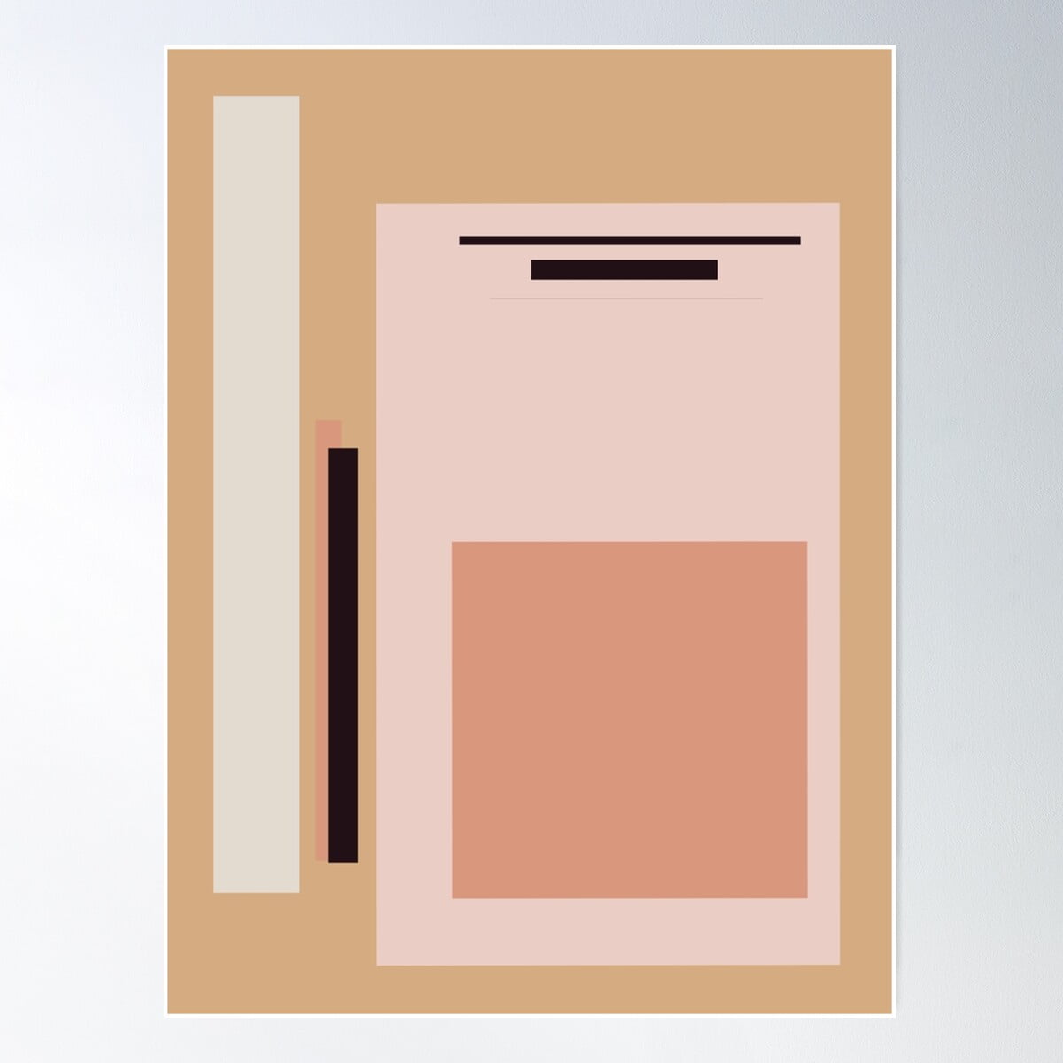 DOPAPRINT Deconstructed Flat - Abstract Mid Century Modern Minimalist ...