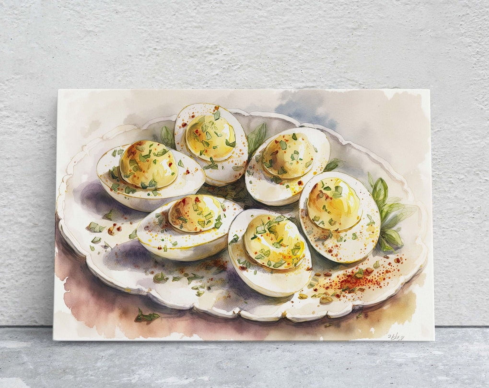 DOPAPRINT Deviled Eggs, Kitchen Decor, Watercolor Art,, Dining Room Art ...