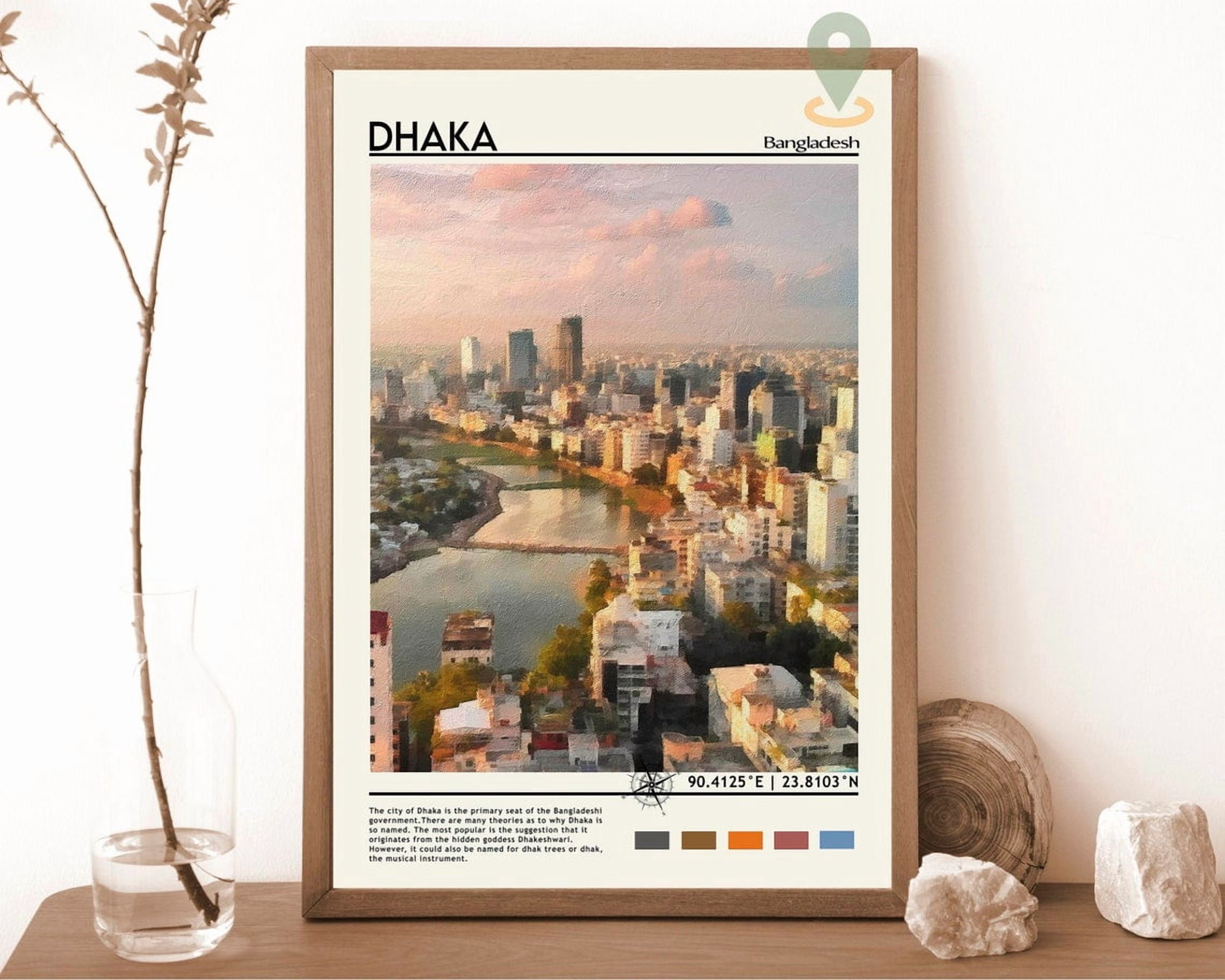 DOPAPRINT Dhaka Print, Vintage Poster, Dhaka Wall Art, Dhaka Poster ...