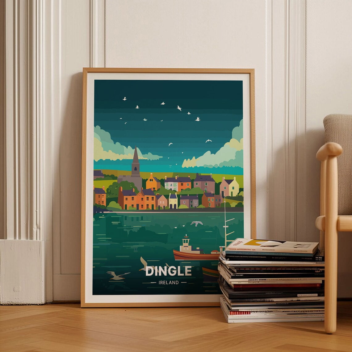 DOPAPRINT Dingle Ireland Travel Poster, County Kerry Landscape Art ...