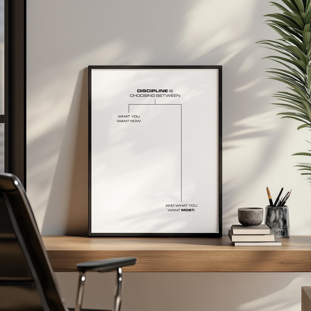 DOPAPRINT Discipline Is Choosing Between, Motivational Poster, Wall Art ...