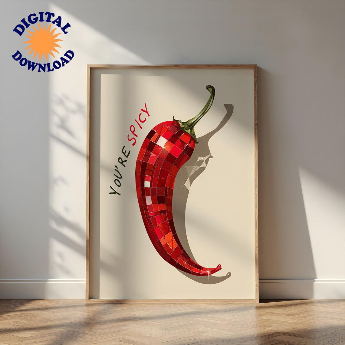 DOPAPRINT Disco Ball Chilli, You'Re Spicy Poster, Chilli Pepper Poster ...