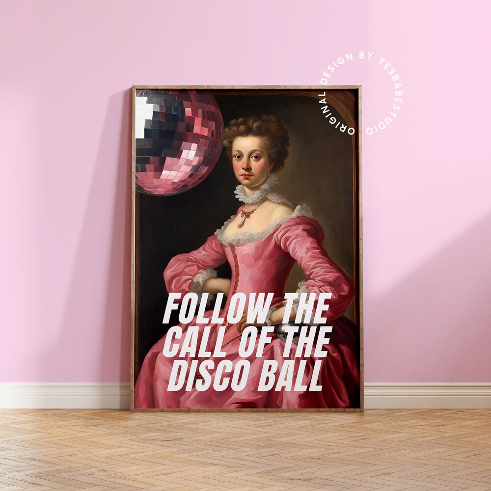 DOPAPRINT Disco Ball Print, Altered Art Prints, Maximalist Wall Art ...
