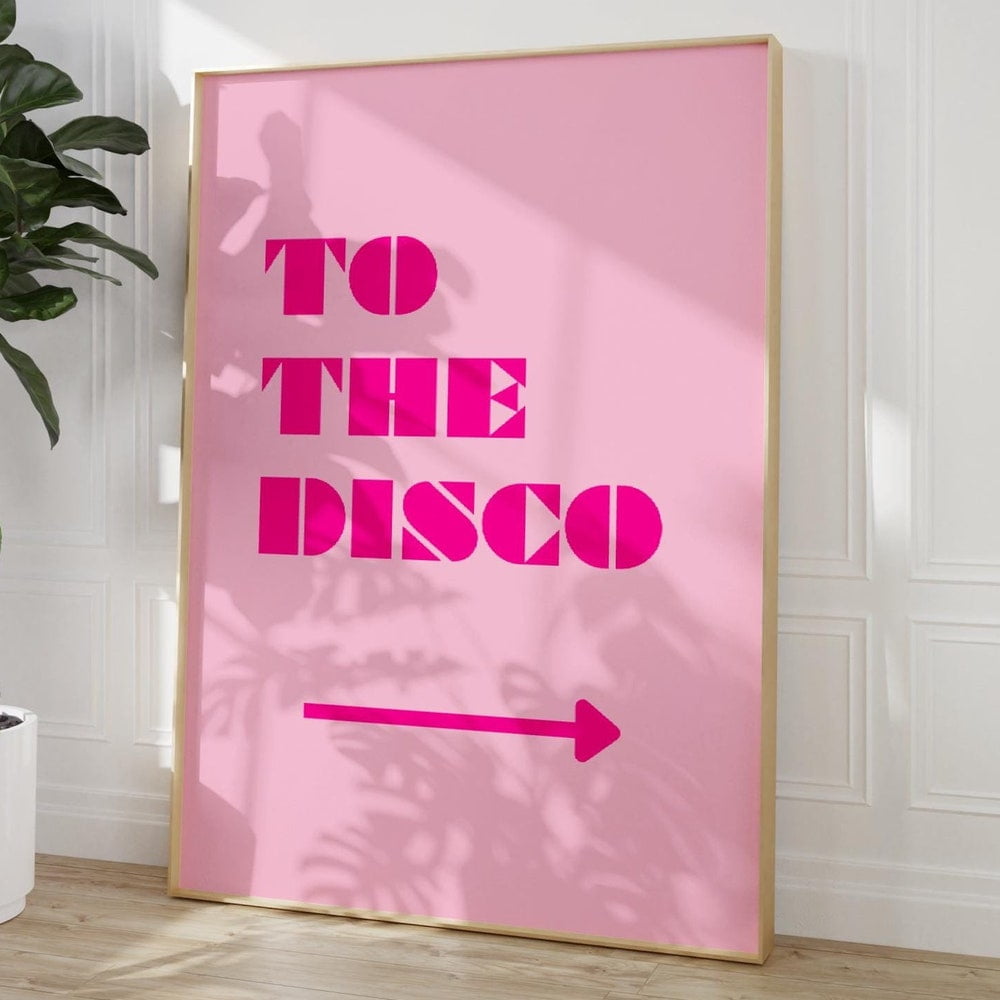 DOPAPRINT To The Disco Print, Bar Cart Decor, Pink Typography Printable ...