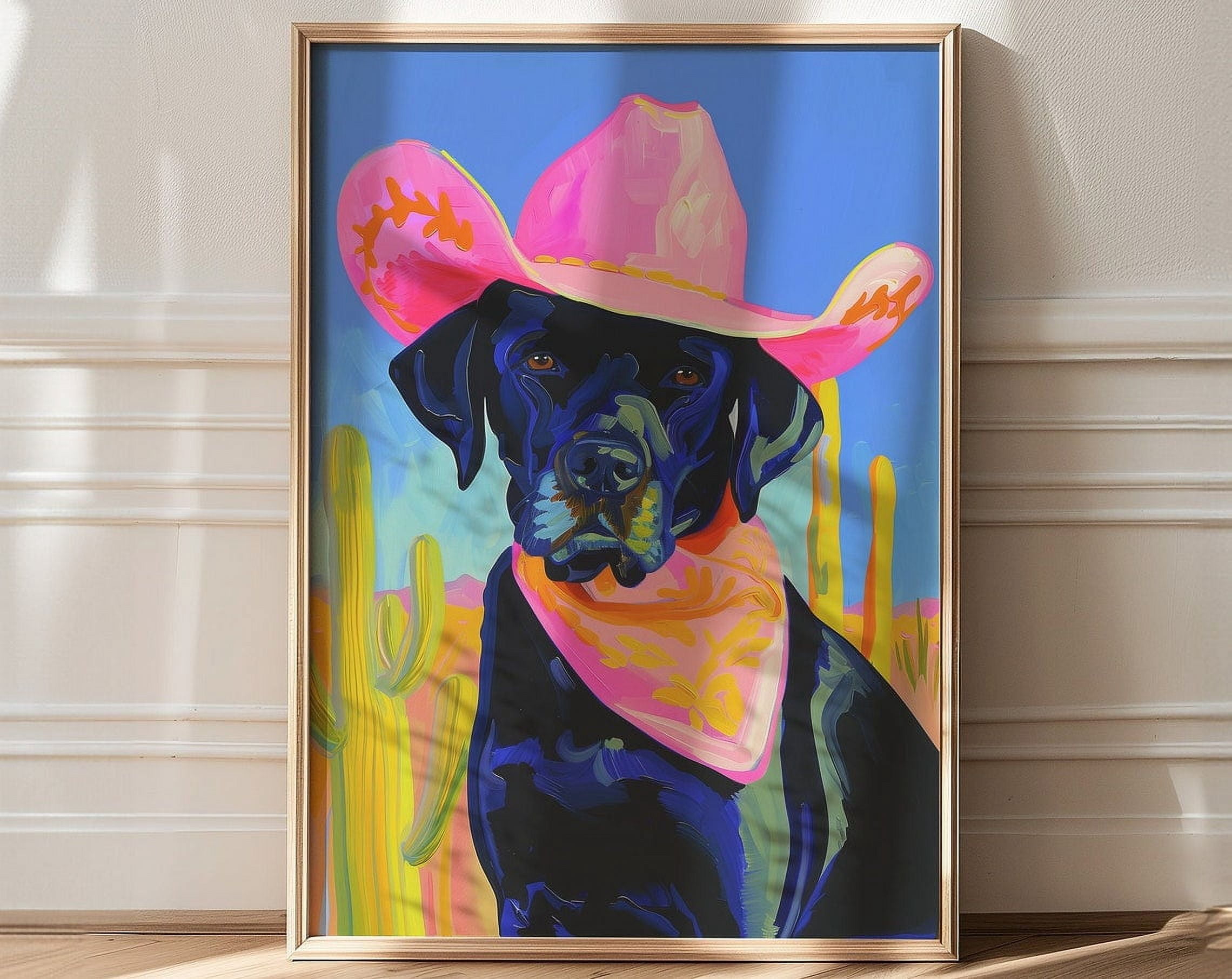 DOPAPRINT Dog Cowgirl Art, Cowgirl Art, Preppy Dog Art, Cowgirl Home ...