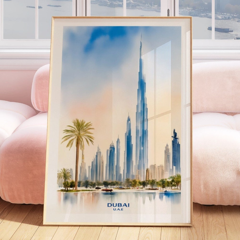 DOPAPRINT Dubai Travel Print, Dubai Coast Poster, Dubai Wall Decor ...