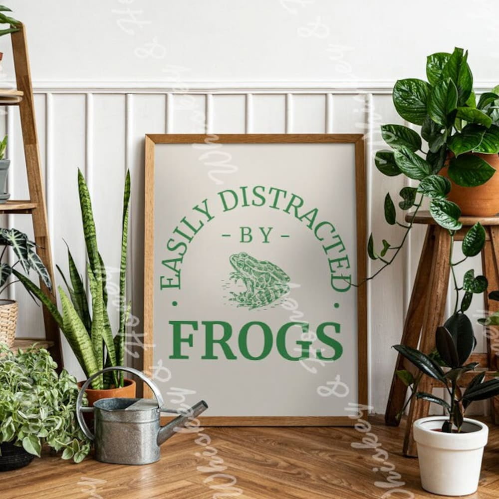 DOPAPRINT, Easily Distracted By Frogs Art Print, Trendy Art ...