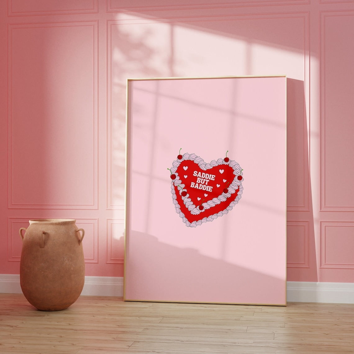 DOPAPRINT Eclectic Retro Pink Cake Print Poster Instant Printable ...