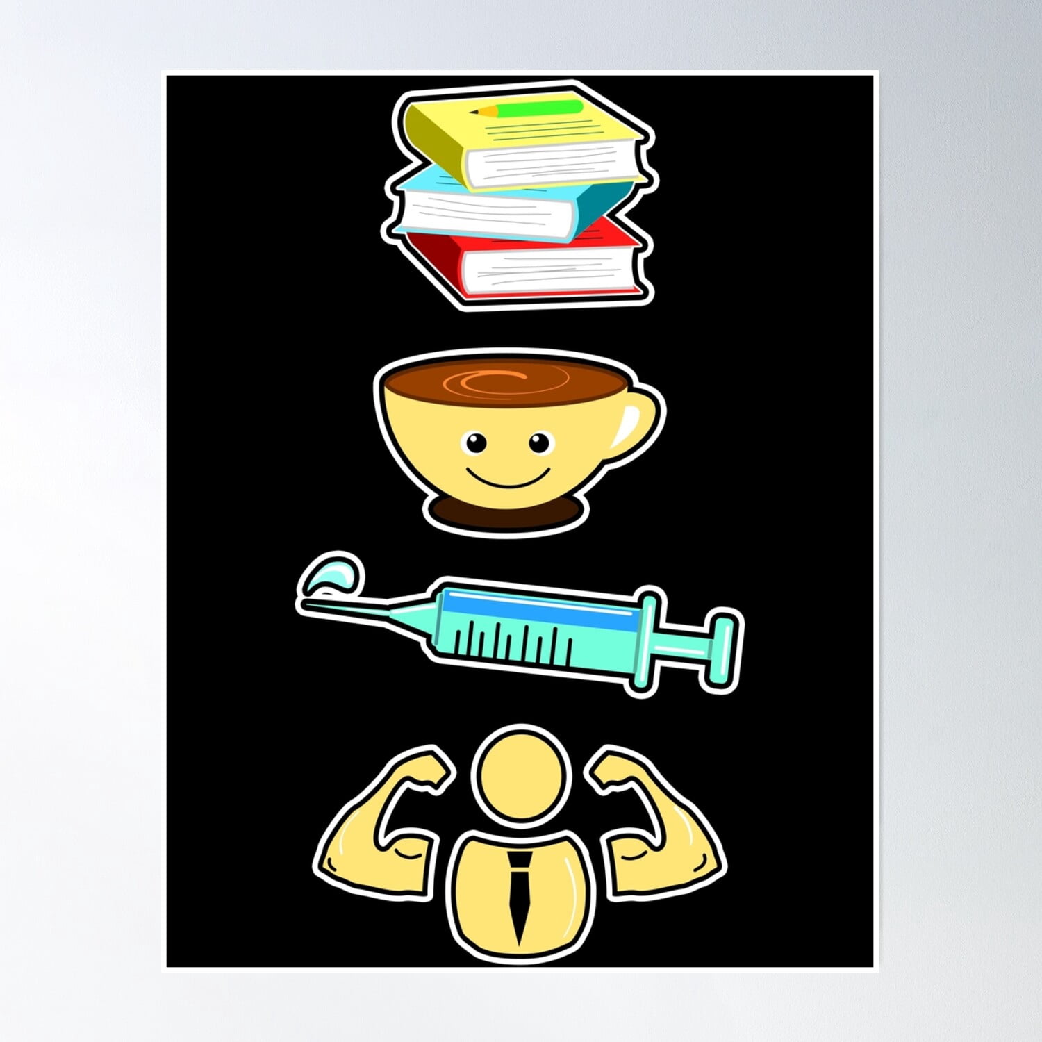 DOPAPRINT Educated, Caffeinated, Vaccinated, Dedicated Coffee Lover ...