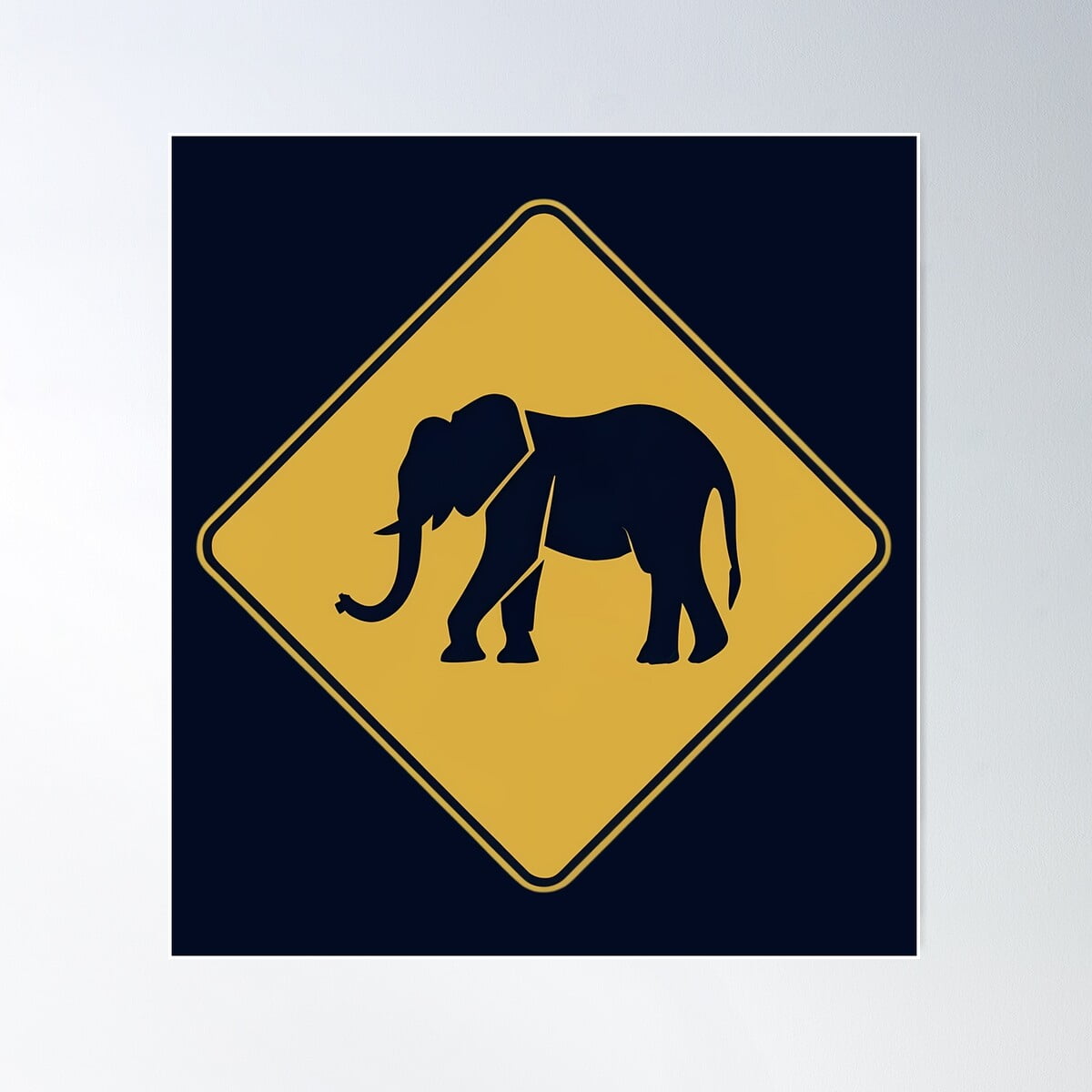 DOPAPRINT Elephant Warning Road Sign Poster Wall Art, Bedroom NO FRAMED ...