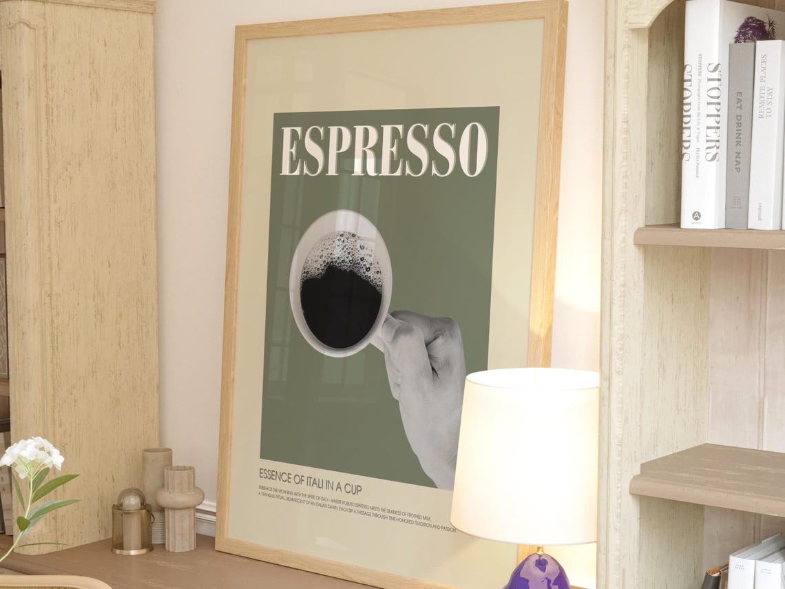 DOPAPRINT Espresso Poster Coffee Print Italian Coffee Retro Poster Housewarming Gift Kitchen ...