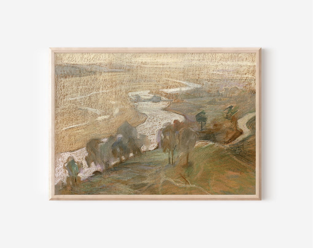DOPAPRINT European Pastel Landscape Painting Rustic Landscape Farmhouse ...
