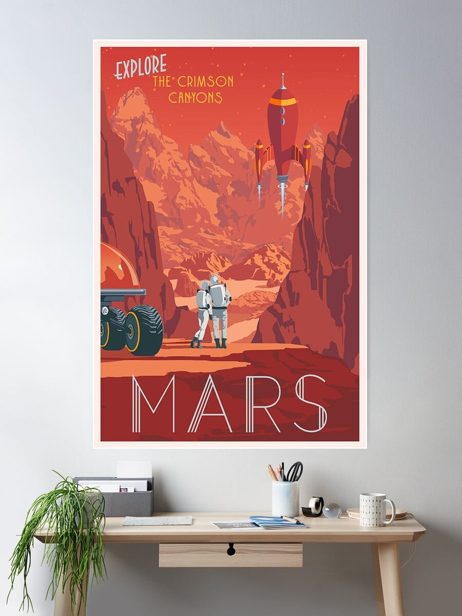 DOPAPRINT Explore The Crimson Canyons Of Mars Poster Wall Art, Modern ...