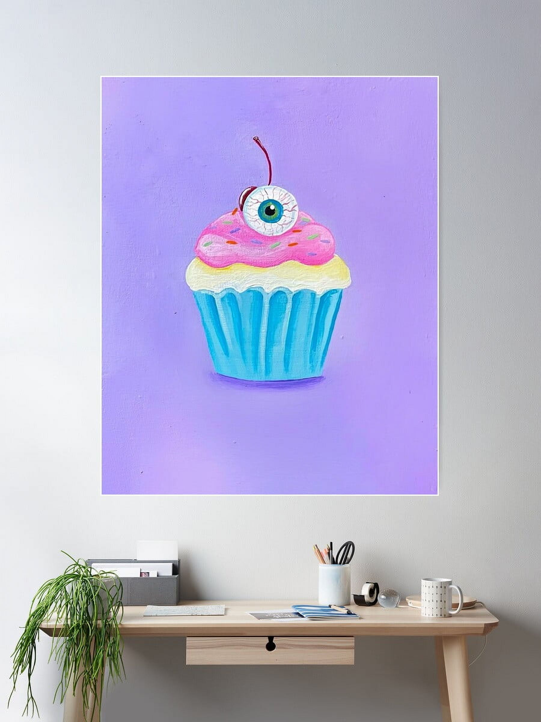 DOPAPRINT Eye Love Cupcakes Poster Wall Art, Modern Wall Decor NO ...