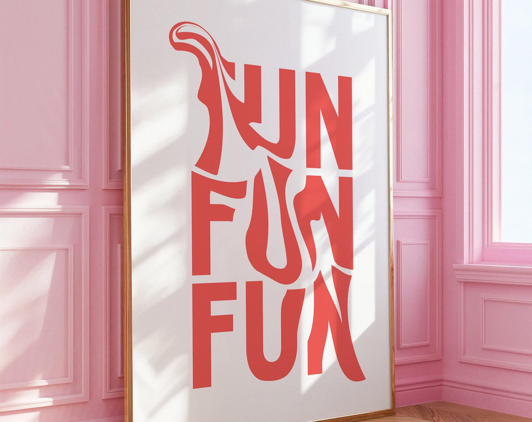 DOPAPRINT FUN Girls Wall Art Vibrant Playful Print Typography Bold ...