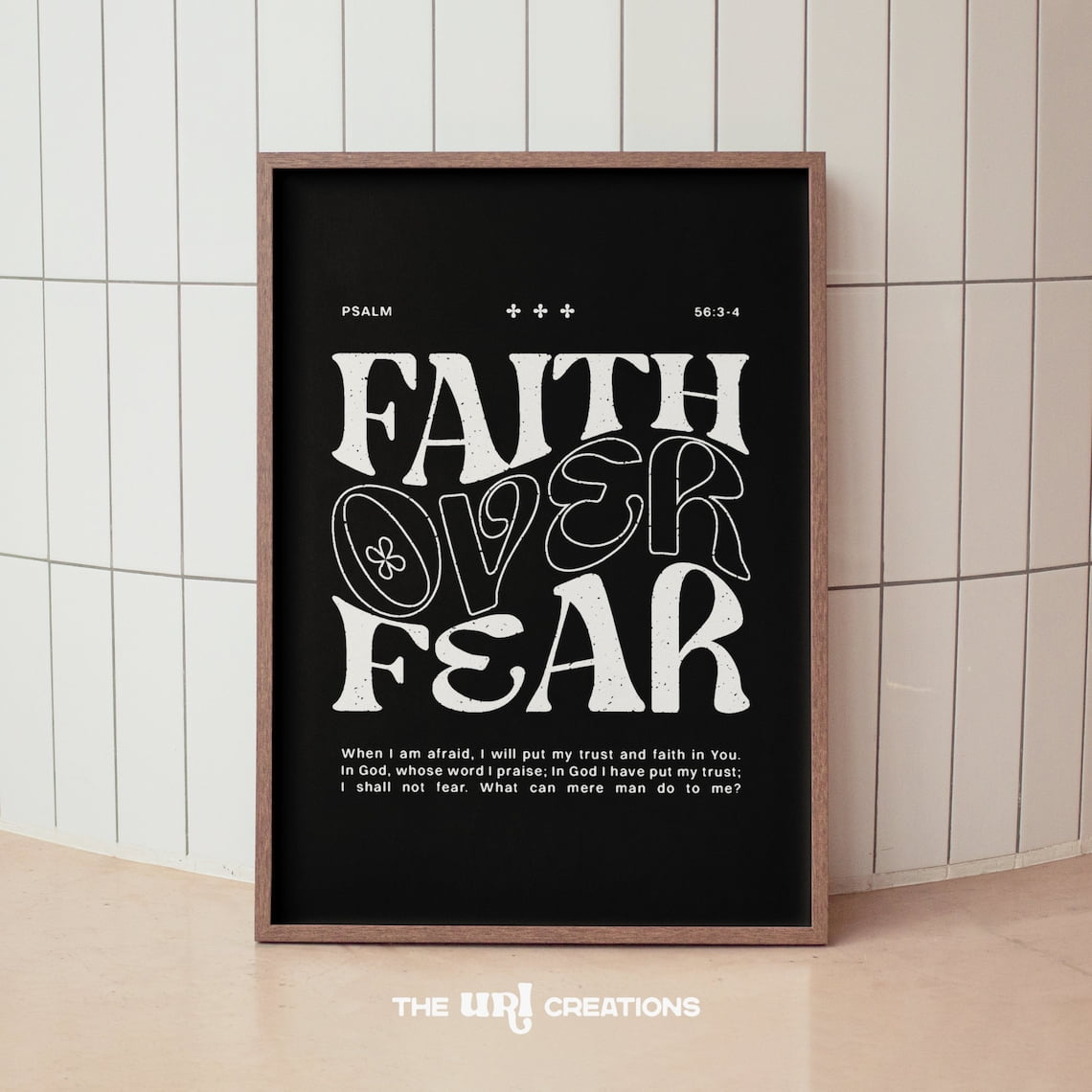 DOPAPRINT Faith Over Fear Christian Wall Art Bible Verse Poster Print ...