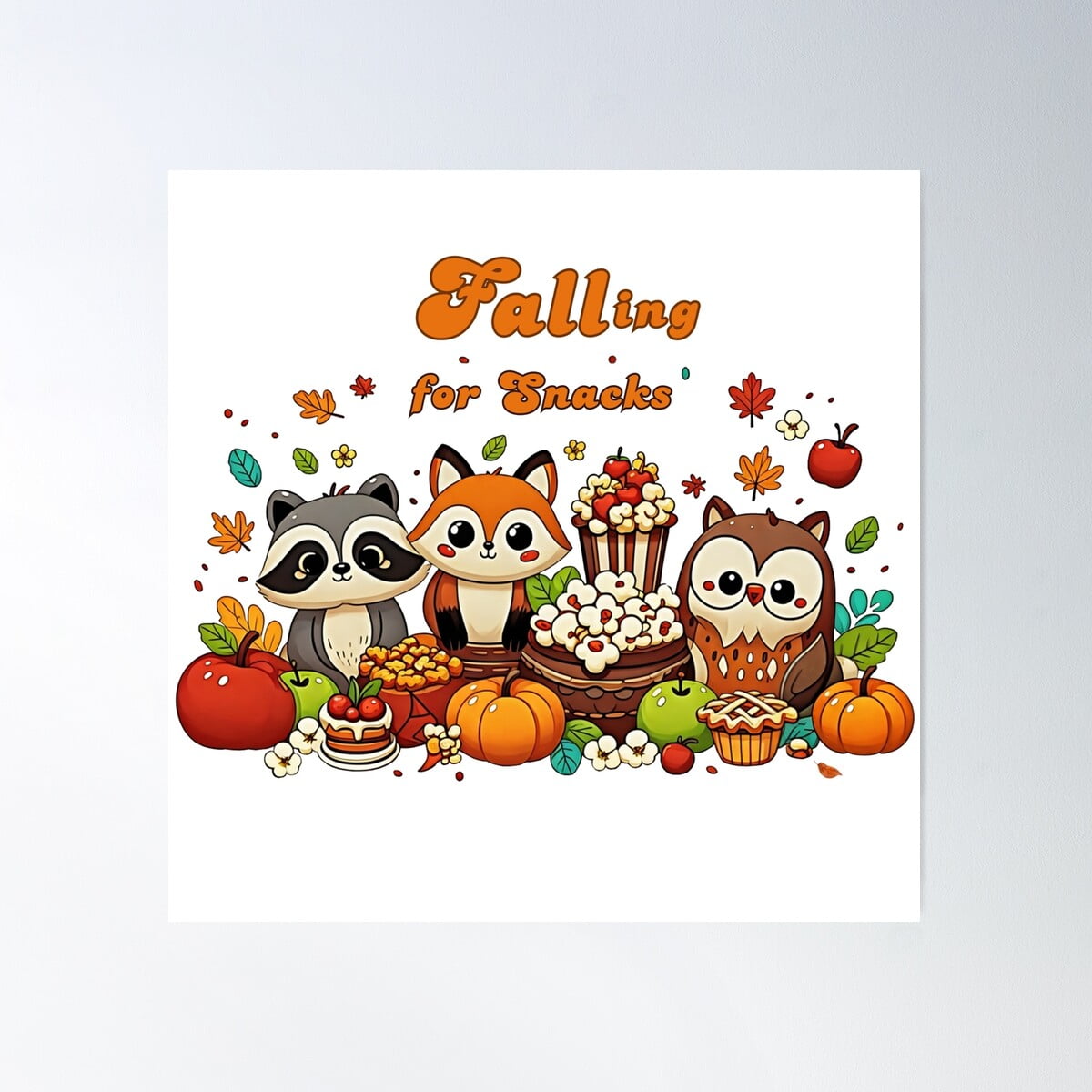 DOPAPRINT Falling For Snacks Poster Wall Art, Bedroom NO FRAMED POSTER ...