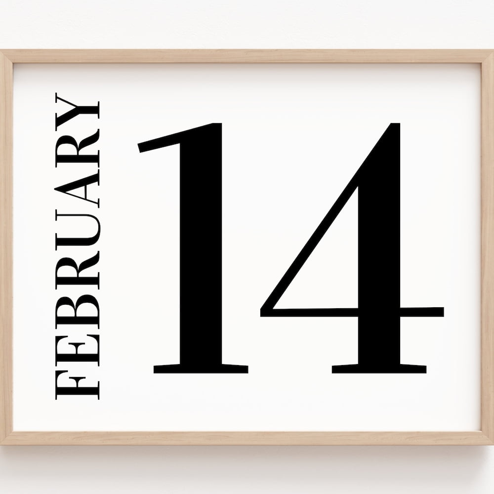 DOPAPRINT February 14 Printable Wall Art, February 14 Sign, Valentine ...