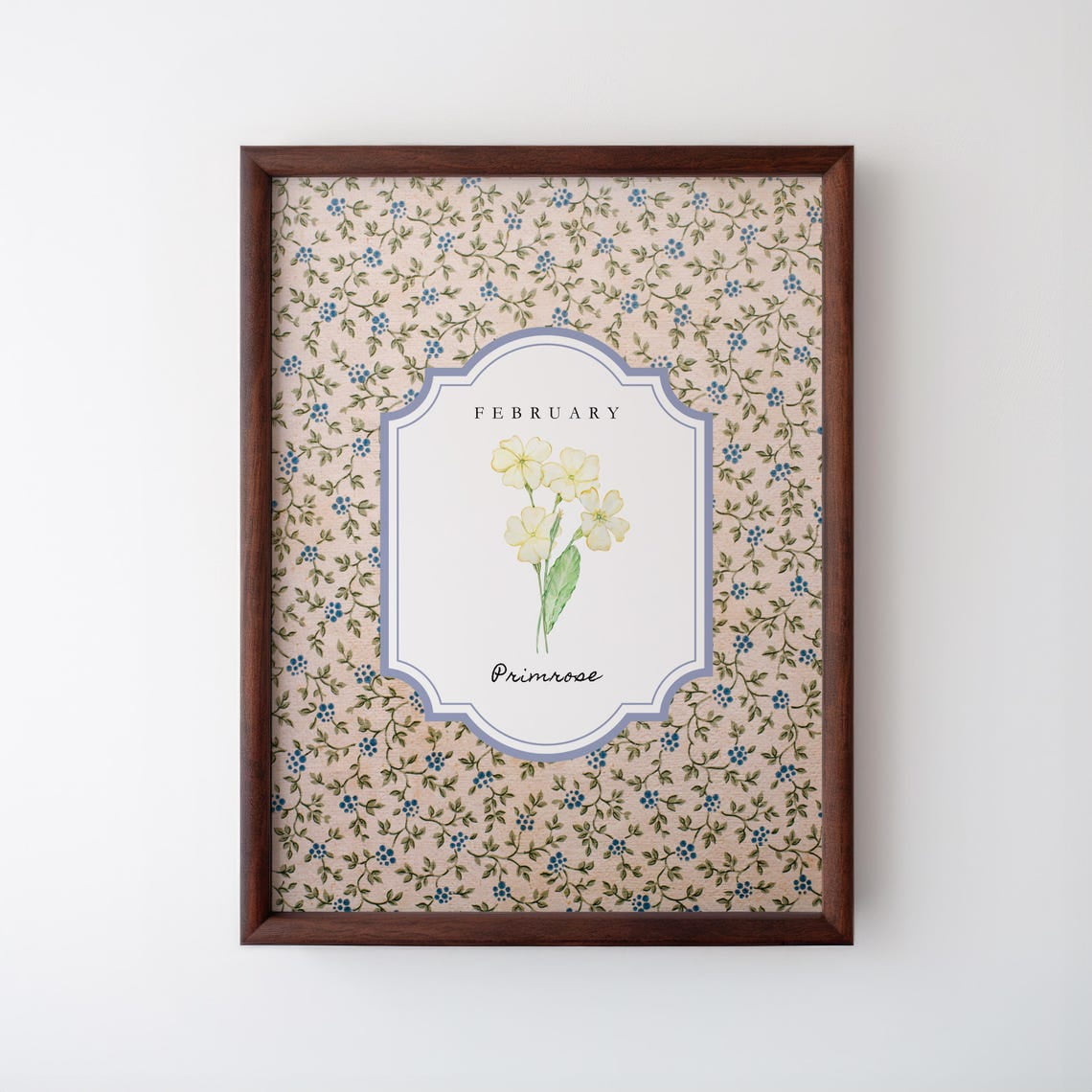 DOPAPRINT February, Primrose, Birth Flower Illustration Vintage ...