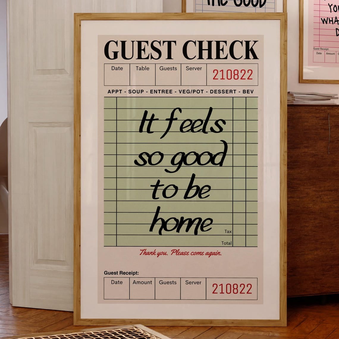 DOPAPRINT Feels So Good To Be Home Guest Check Poster, Trendy Wall Art ...