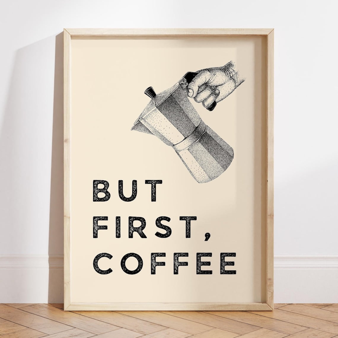 DOPAPRINT But First Coffee Poster, Moka Pot Coffee Poster, Coffee Lover ...