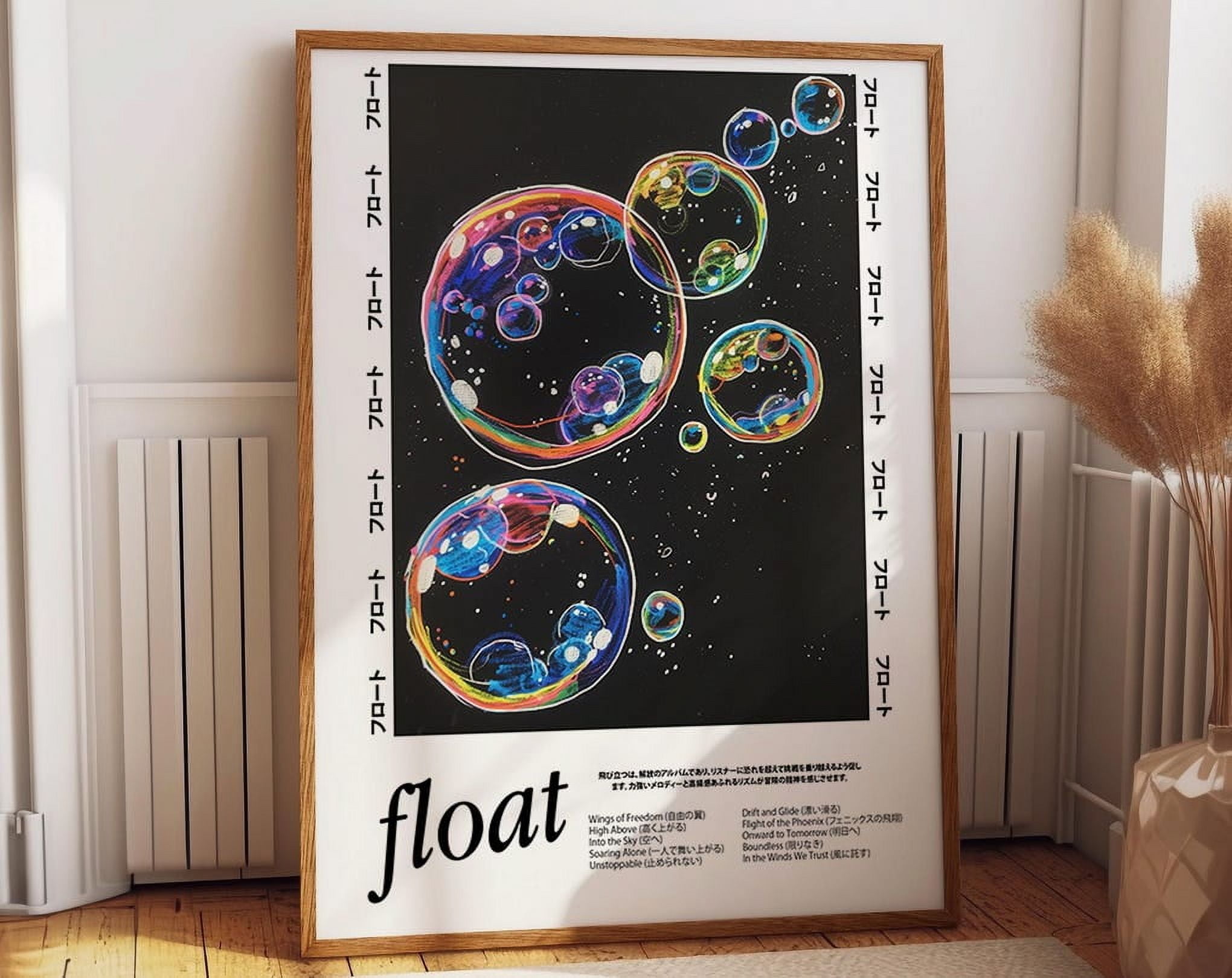 DOPAPRINT Float Bubbles Poster Colorful Soapy Sphere Wall Art Surreal Floating Bubble Print ...