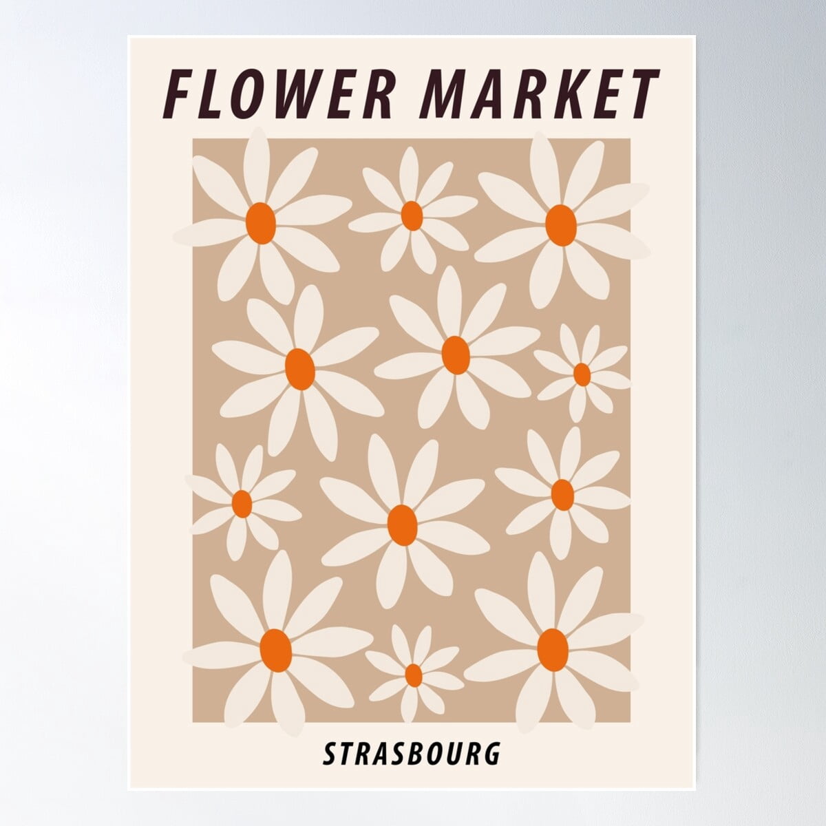 DOPAPRINT Flower Market Print, Strasbourg, Posters , Beige Flowers ...