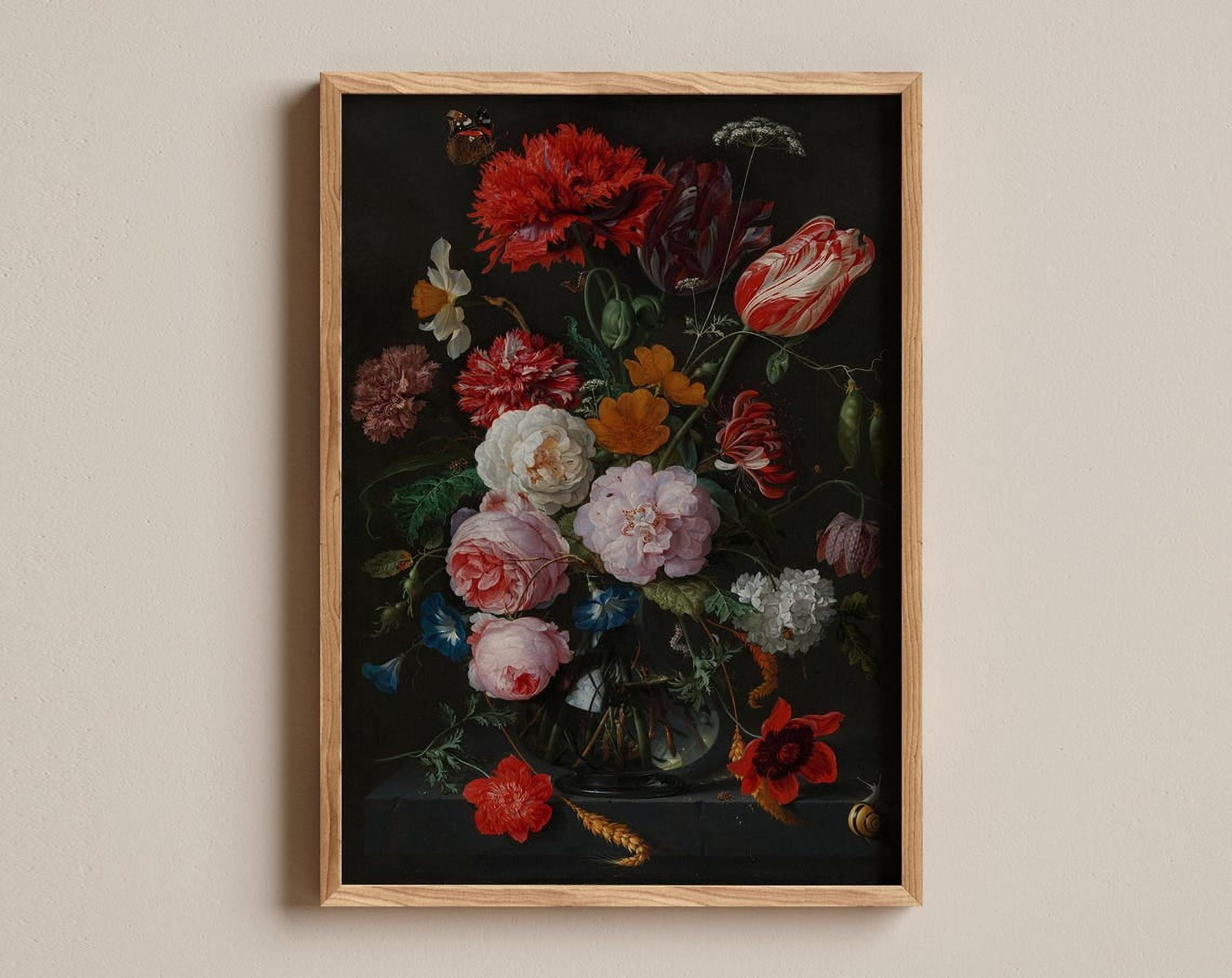 DOPAPRINT Flowers In A Glass Vase Print, Jan Davidsz De Heem & Rachel ...