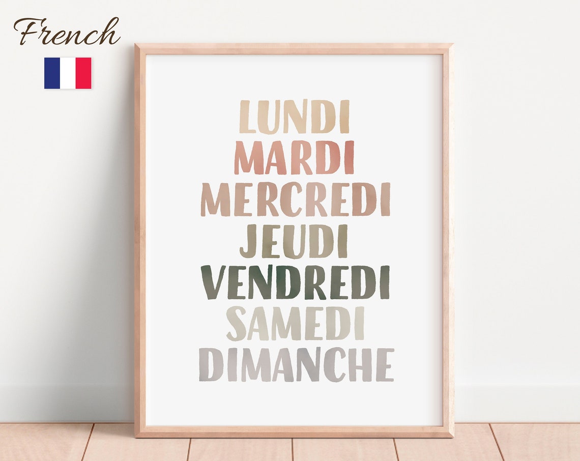 DOPAPRINT French Educational Poster, French Classroom Printables, Days ...