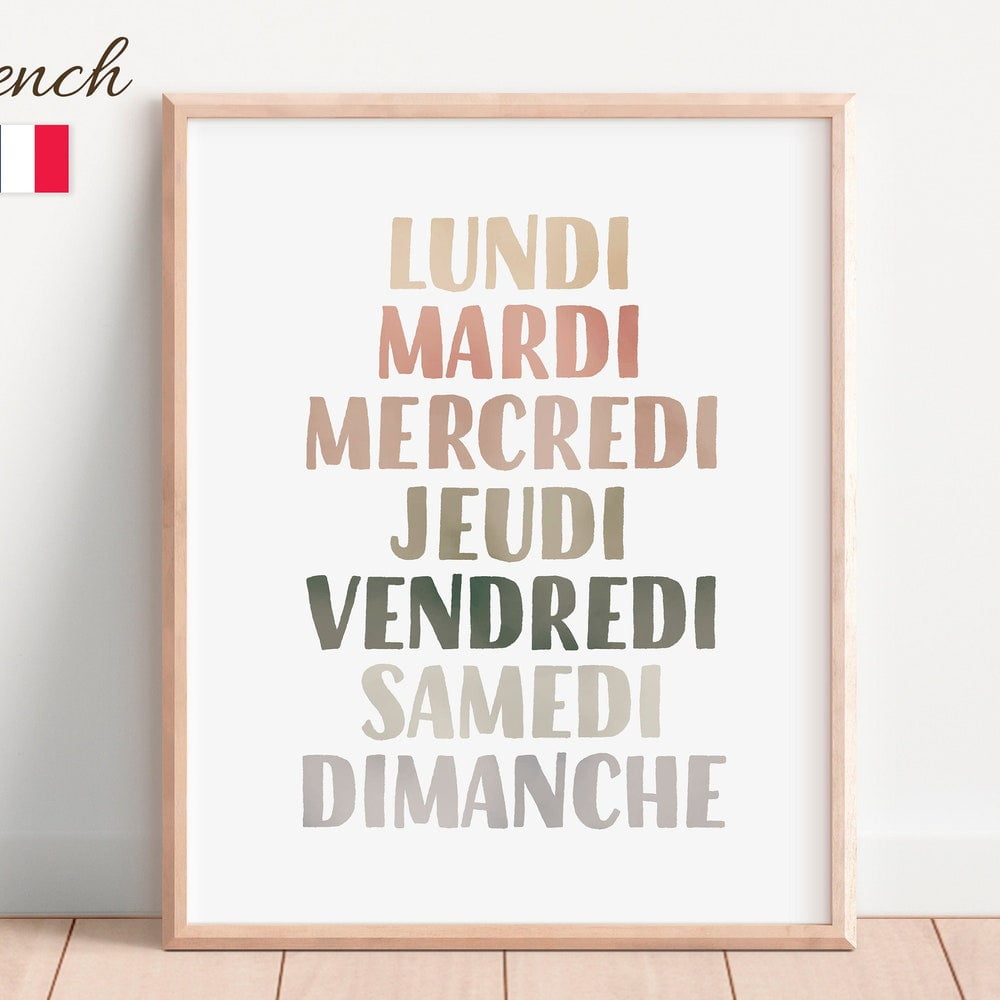 DOPAPRINT French Educational Poster, French Classroom Printables, Days ...